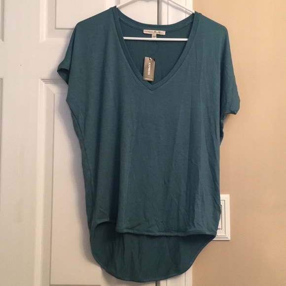 Express | Tops | New Express Vneck Woman Tshirt Teal Blue | Poshmark